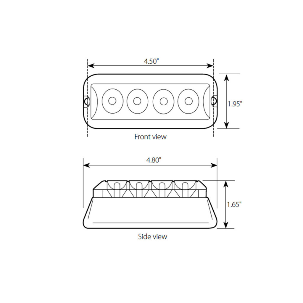 Medium Rectangular 4-LED Strobe Warning Light – 6 Flash Patterns - 5 ...